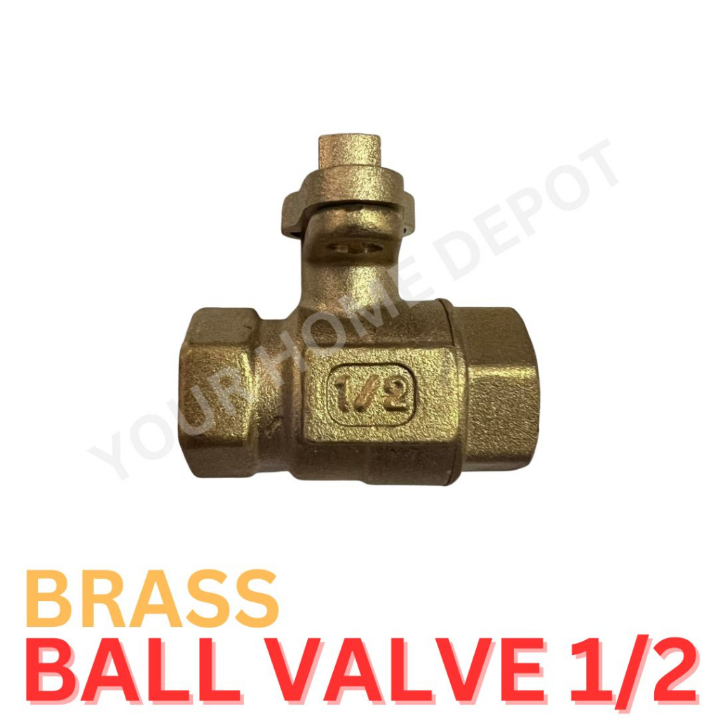 Heavy Duty Brass Ball Valve w/ Lock 1/2 for Water Meter Copper Gate Valve Water Meter Front ...