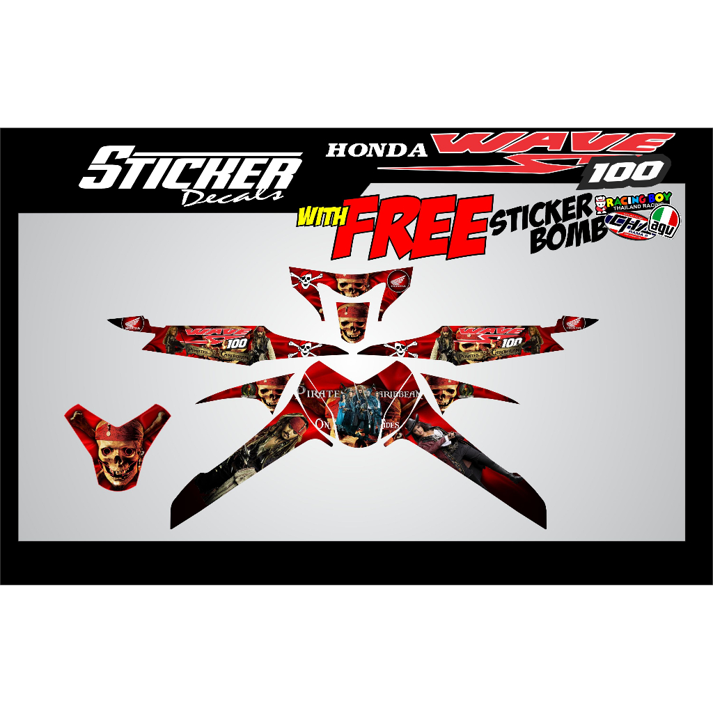 Honda Wave 100s Full Sticker Decals | Shopee Philippines