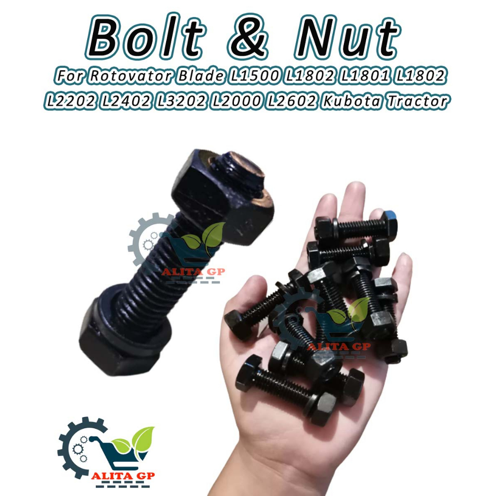 Hi Carbon Bolt Set For Rotovator Blade K19 Kubota Tractor L1500 L1802 ...