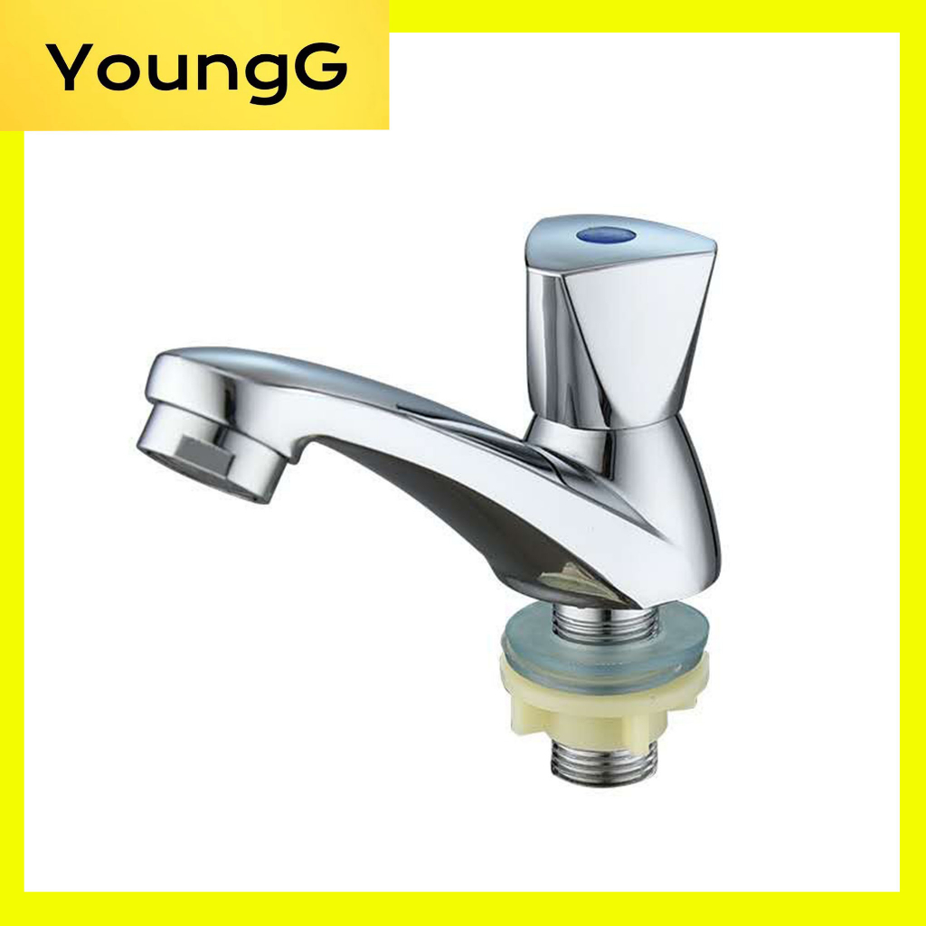 Stainless Steel Bathroom Kitchen Sink Faucet Single Cold Lavatory ...