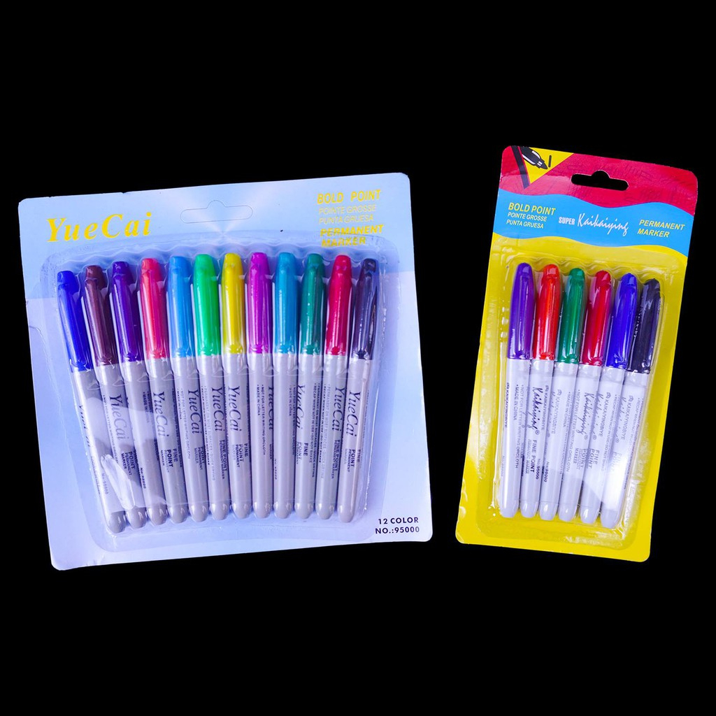 KST Colored Marker 6/12pcs Multi-color Bold Point Permanent Marker ...