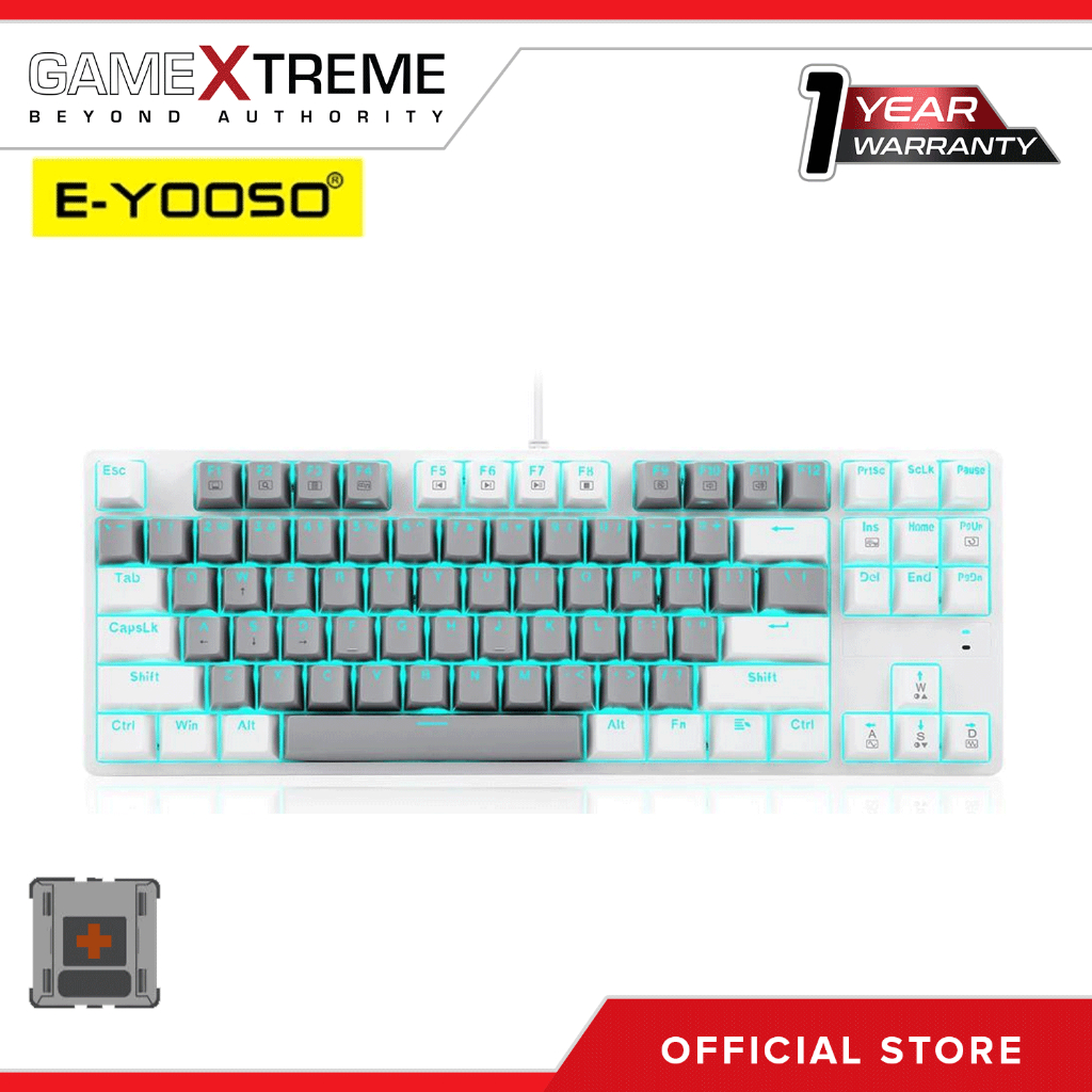 E-Yooso Z-87 87 Keys Single Light Mechanical Gaming Keyboard [Grey ...
