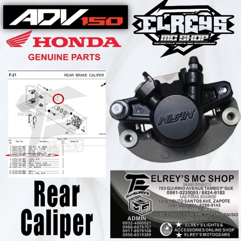 STOCK CALIPER REAR FOR HONDA ADV 150/PCX160 | Shopee Philippines