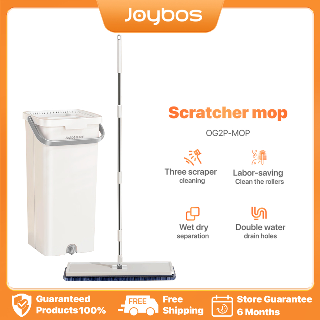 Joybos Floor Mop Self Wash Squeeze Dry Flat Mop 2in1 360 Spin Mop With ...