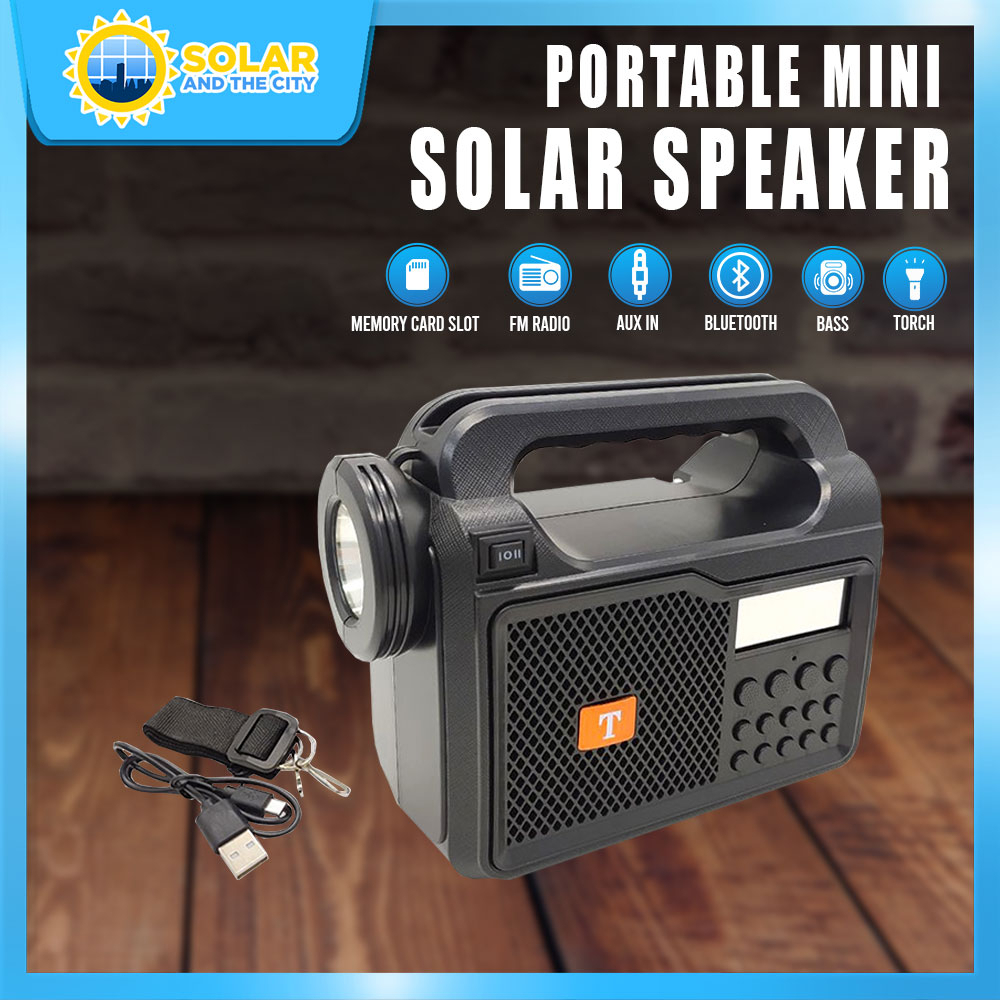 S&C T-722A Bluetooth Hands Free Built in Microphone Portable mini Solar ...