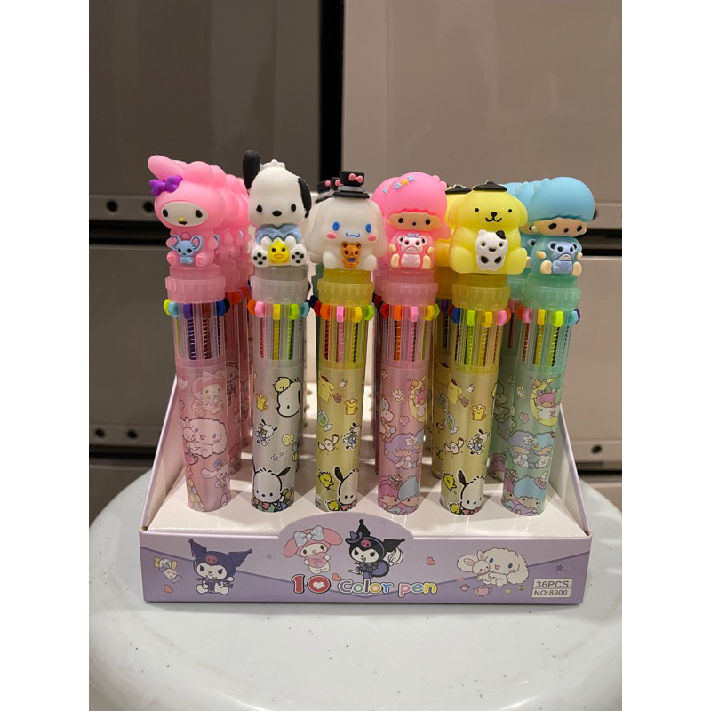 Sanrio 10 color pen cute hand account pen cute color ballpoint pen ...