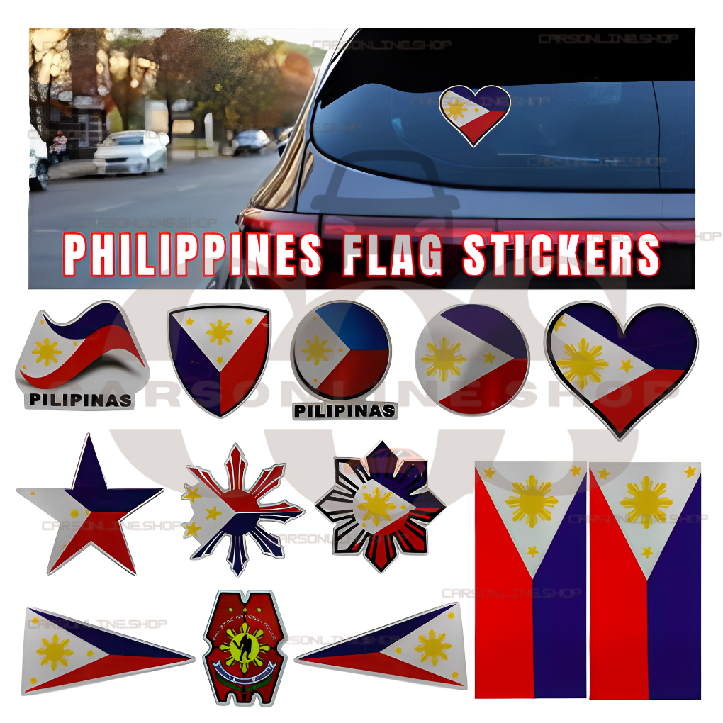 1Pc & 2Pcs Waterproof Philippines Flag Car Sticker Vinyl Material ...