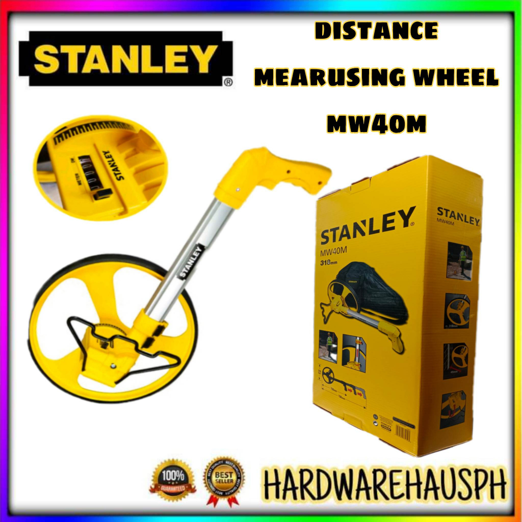 STANLEY 1-77-174 Distance Counter Measuring Wheel with Carry Bag (MW40M ...