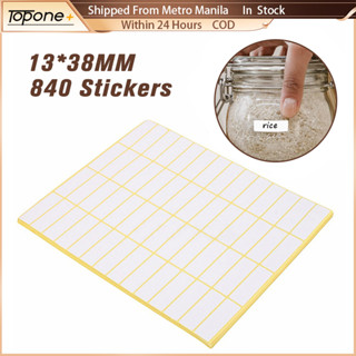 840pcs Adhesive Sticky Labels White Blank Stickers 13x38 Small Writable ...