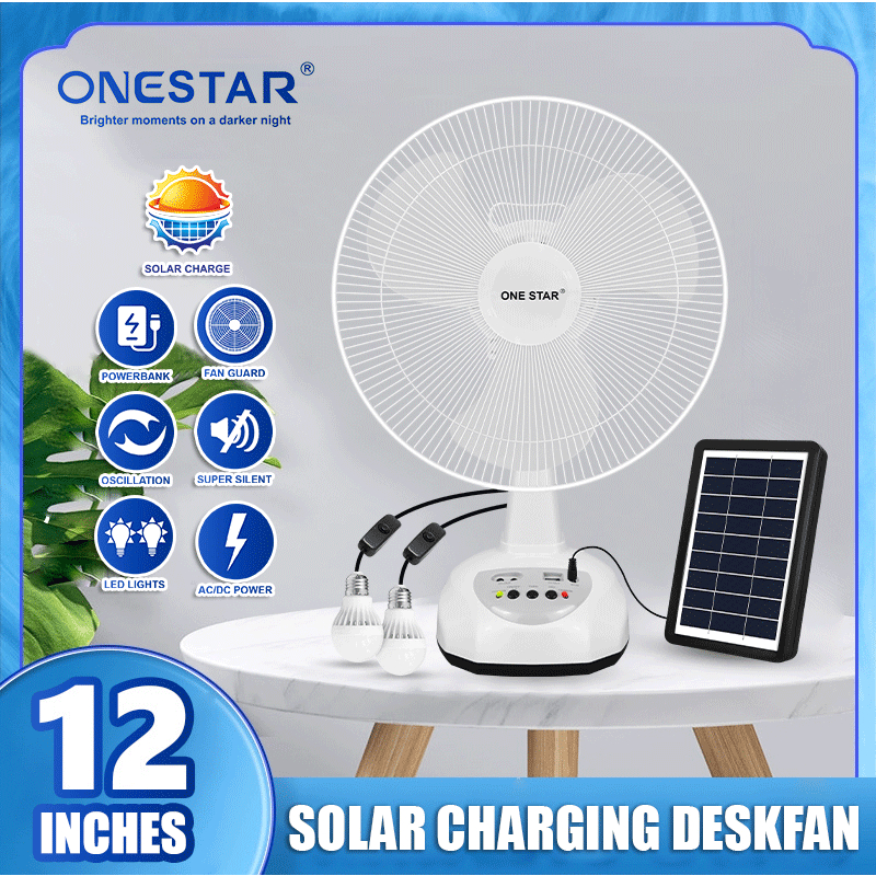 NSS solar electric fan rechargeable fan 12 "/14"solar fan with panel ...