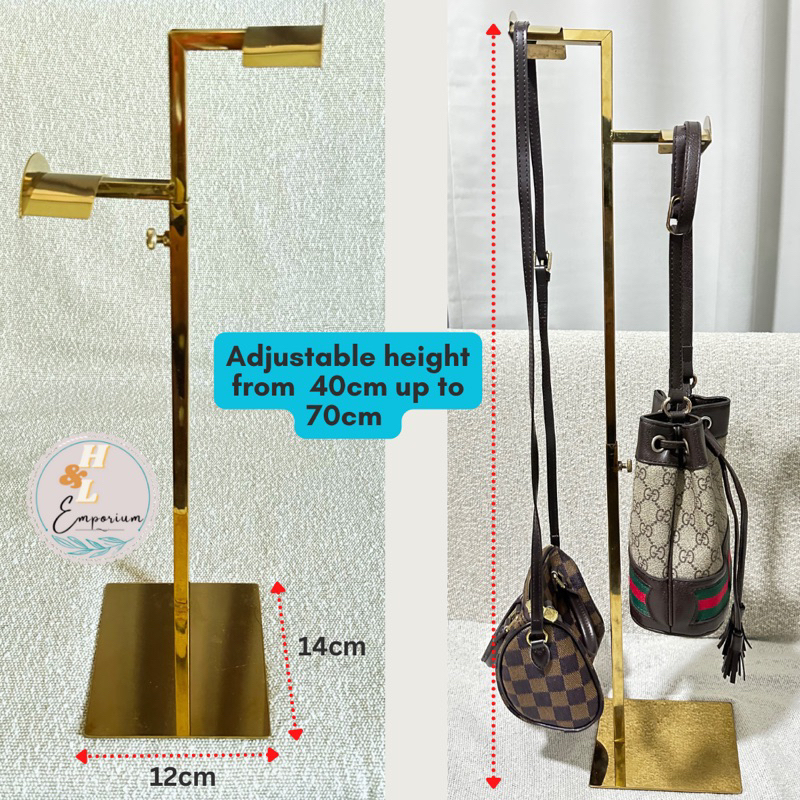 Gold-plated Adjustable Bag Display Rack Mirror Surface Bag Stand ...