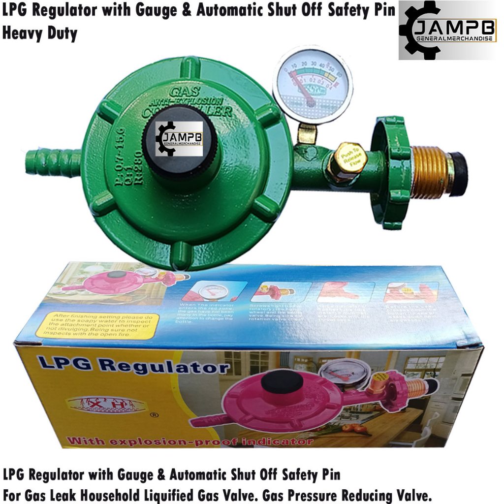 LPG Regulator with Gauge and push button safe for fire explosion heavy duty high quality cod ...