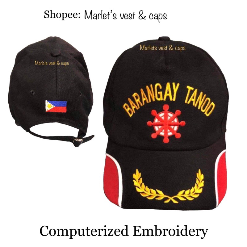 Brgy. Tanod cotton Hat caps with Laurel All Embroidered Design Cotton ...