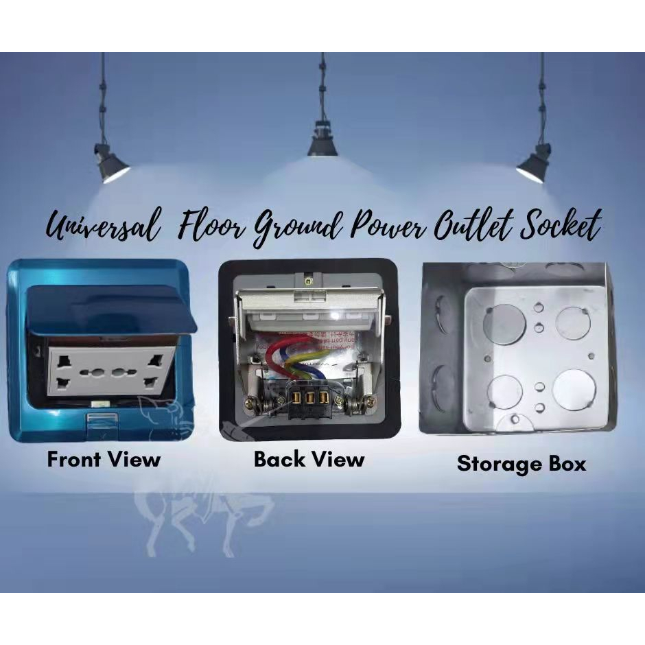 250V Universal Floor Ground Outlet Power Socket 6 Prong | Shopee ...