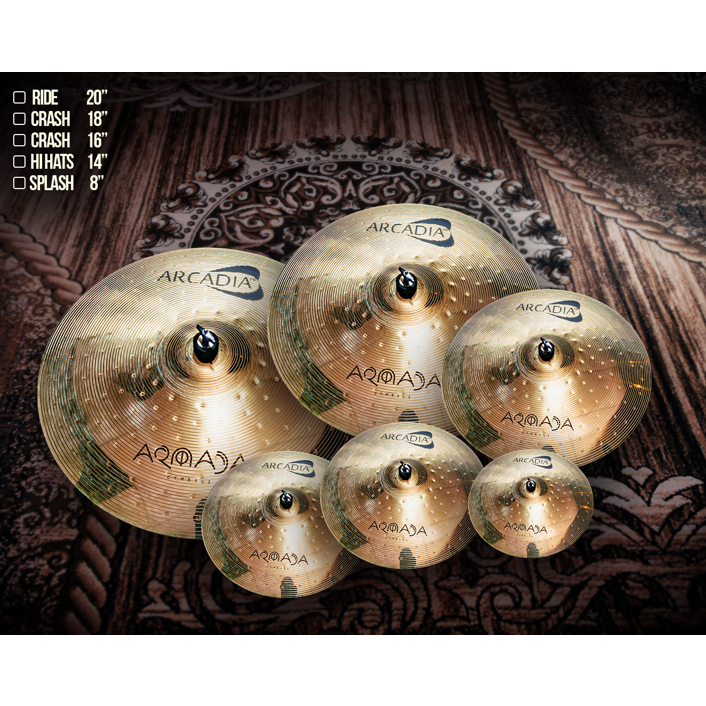 Armada Arcadia Set Brass 6pcs Cymbals with Free Armada Bag and ...