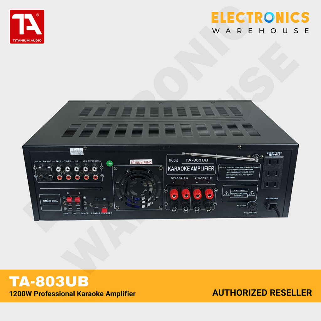 Titanium Audio TA-803UB 1200W Professional Karaoke Amplifier with ...
