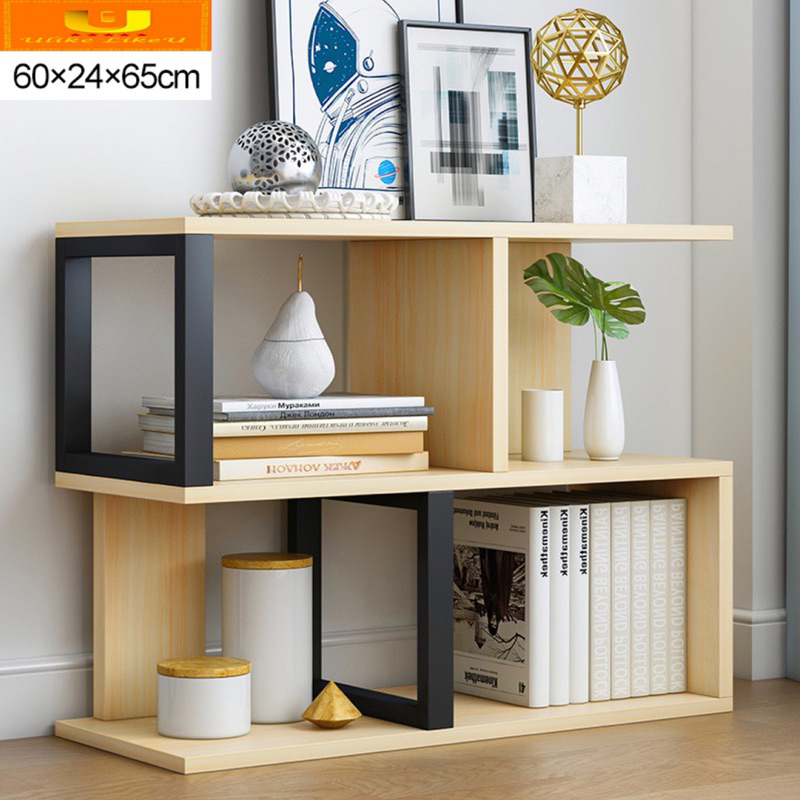Bookshelf shelf floor living room minimalist modern creative multi ...