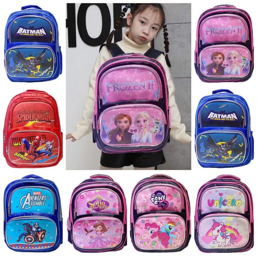 NEW cartoon character backpack school bag 4 zipper large capacity 16 ...