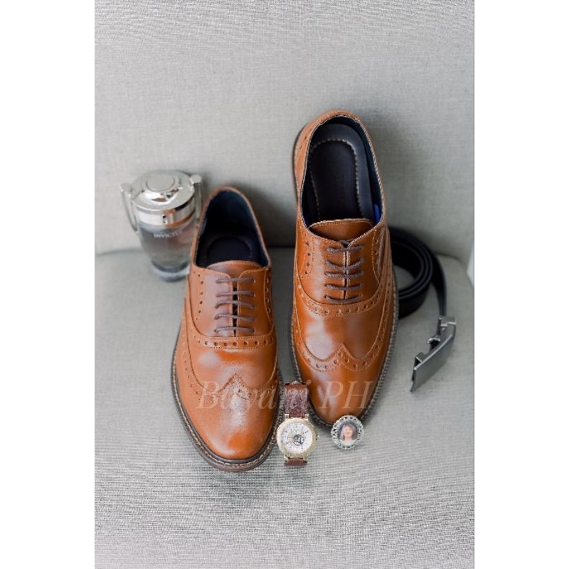 Bayani Formal Dress Leather Shoes for Men - Gregorio Wingtip | Shopee ...