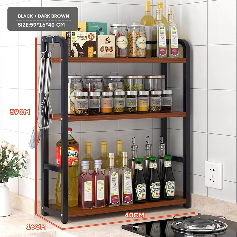 CHIT 2/3 Tier Spice Rack Kitchen Rack Condiment Condiment Storage Rack ...