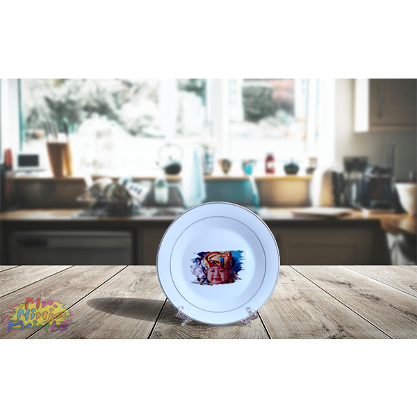 Personalize photo on sublimation dinning plate | gold rim | 8 inc ...