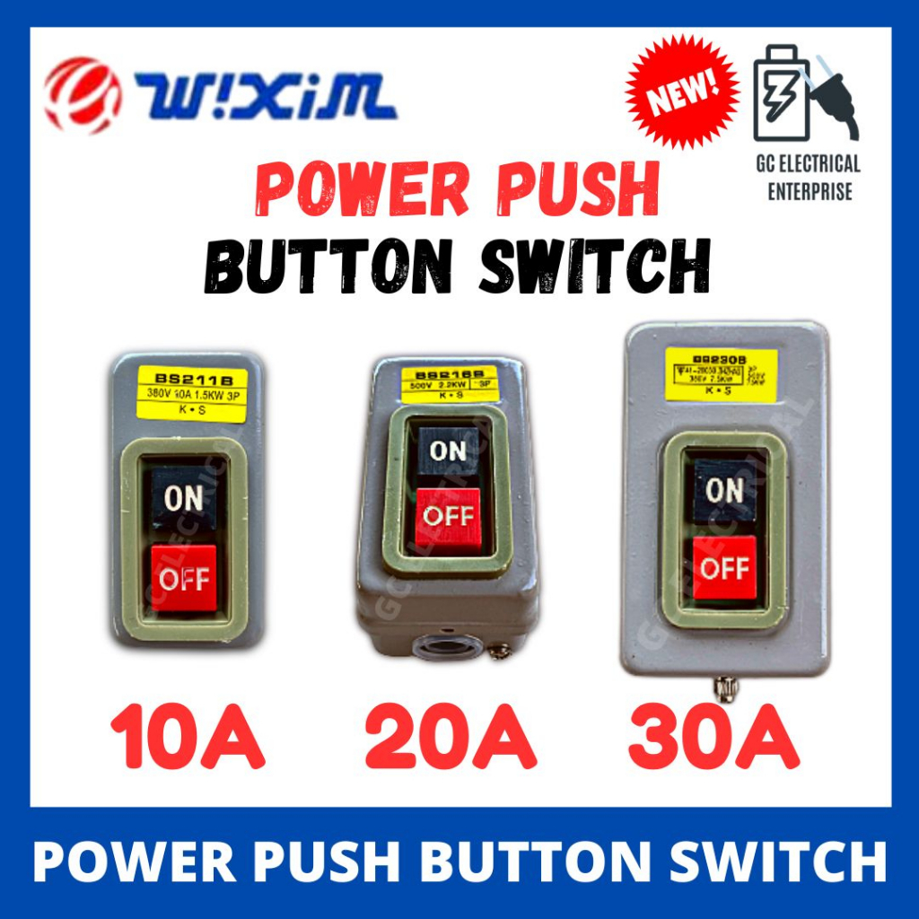 POWER PUSH BUTTON SWITCH 3 Phase 10A, 15A, 30A | Shopee Philippines