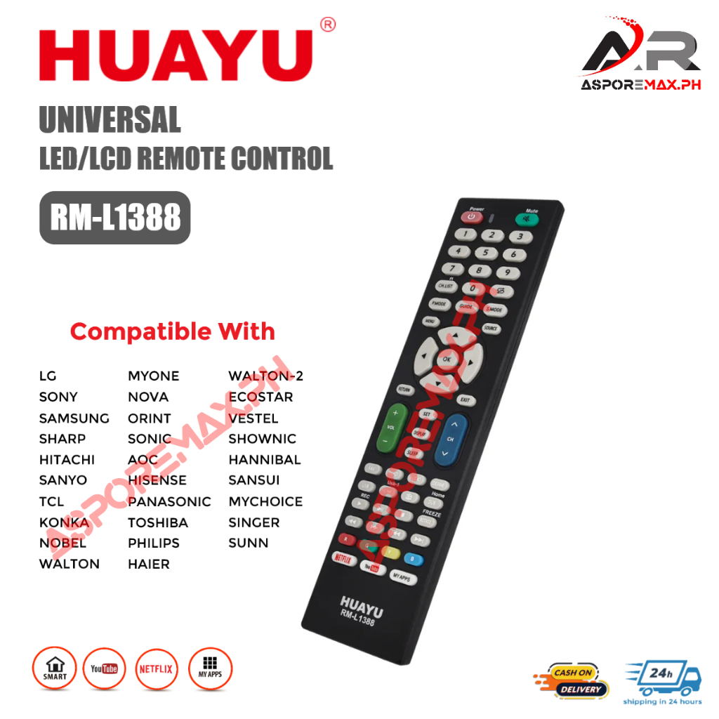 HUAYU Universal LED/LCD TV Remote Control RM-L1388/RM-014S+++ COD ...