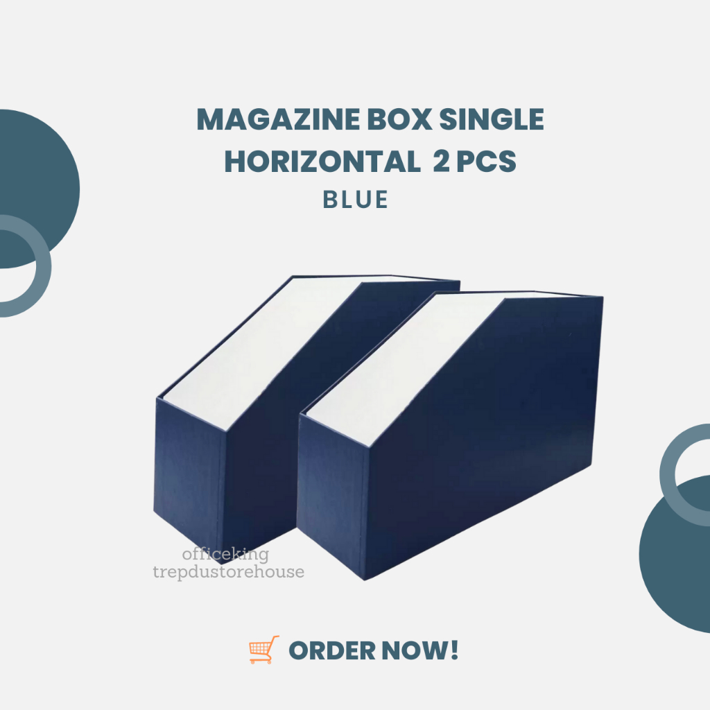 Magazine box file Holder Horizontal Long blue 2 pcs | Shopee Philippines