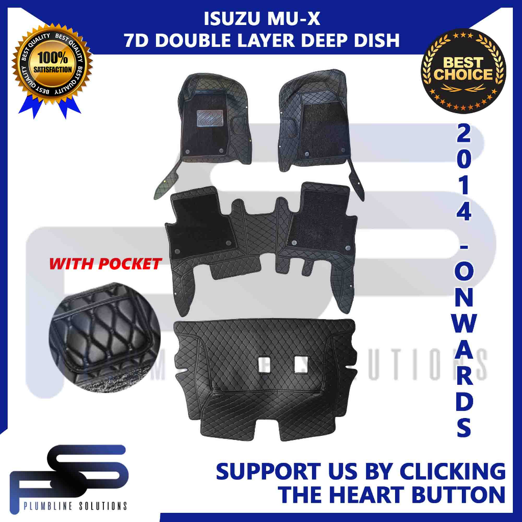 7D ROHS Double Layer Deep Dish Matting for Isuzu MUX / MU-X 2014 - 2021 ...