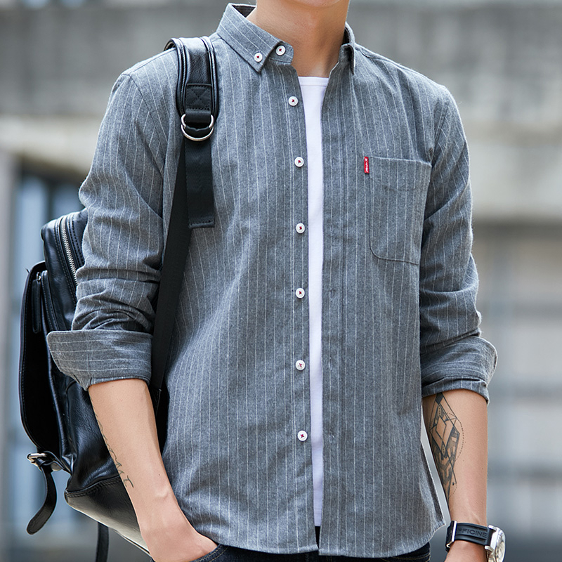 Shirts Men's Casual Long Sleeve Plain Polo for Men Premium Cotton ...
