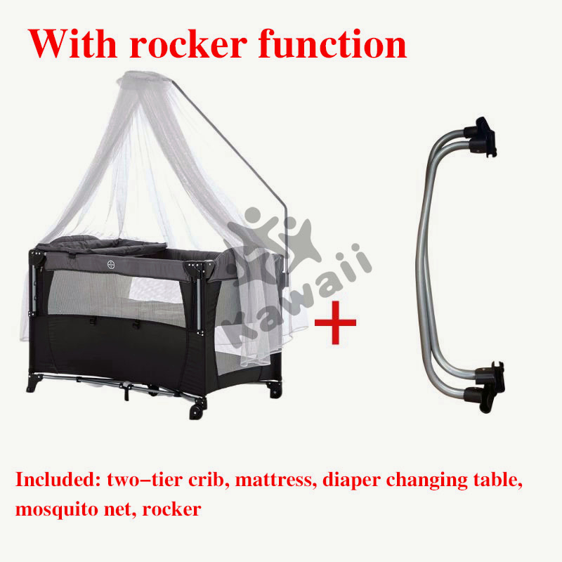 Foldable Baby Crib and Playpen 2 layer (with mosquito net storage bag ...