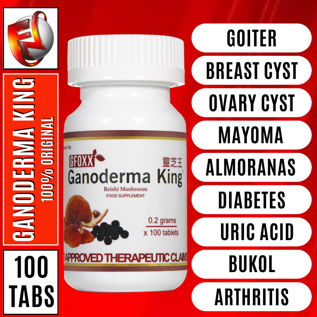 Original Ganoderma king, Reishi mushroom 100 Tablets | Shopee Philippines