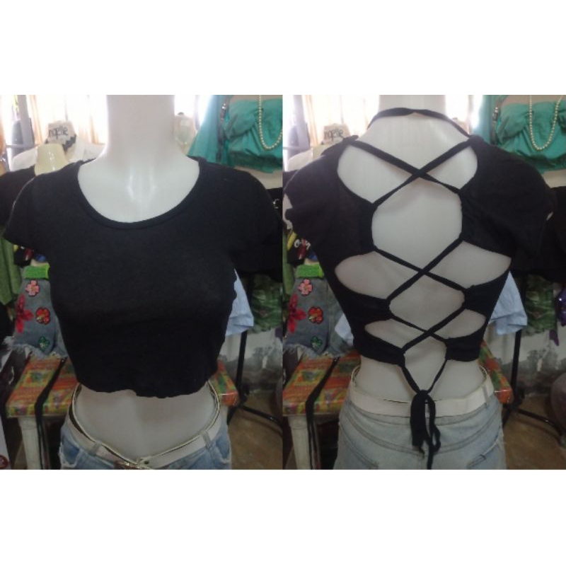 String Backless Crop | Shopee Philippines