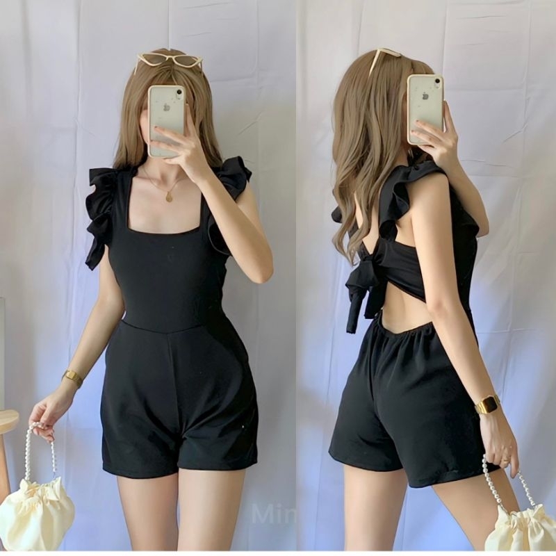 Daisy Ribbon Back Romper Short | Shopee Philippines