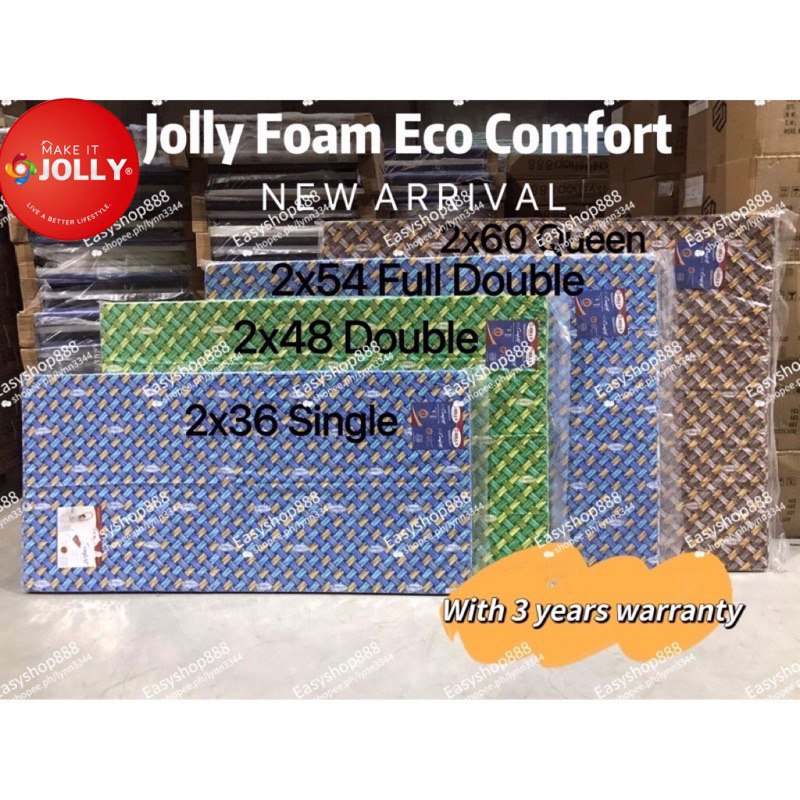 Original Jolly Eco Comfort Foam Mattress with 3 years warranty sticker ...