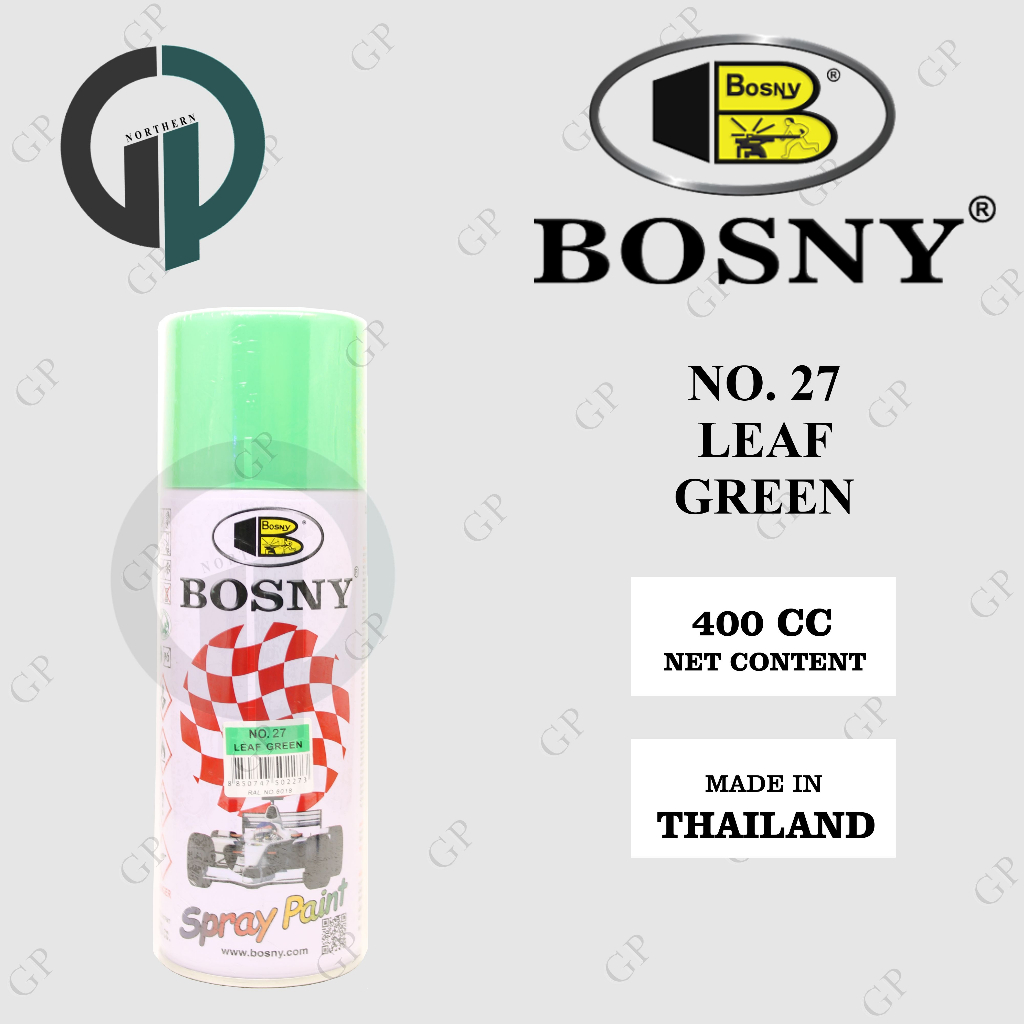 BOSNY SPRAY PAINT #27 Leaf Green ( MADE IN THAILAND ) - GPNorthern ...