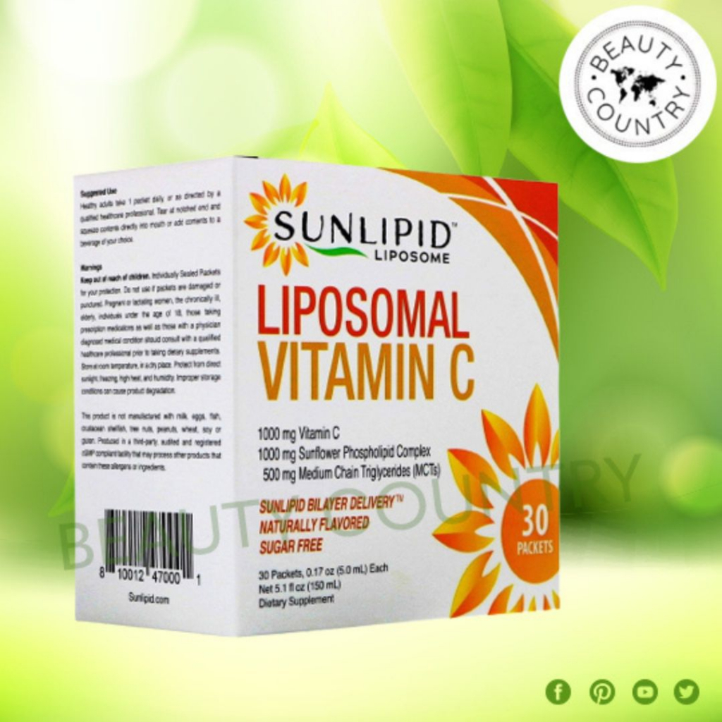Beauty Country | Sunlipid, Liposomal Vitamin C, Naturally Flavored, 30 Packets, 0.17 oz (5.0 ml ...