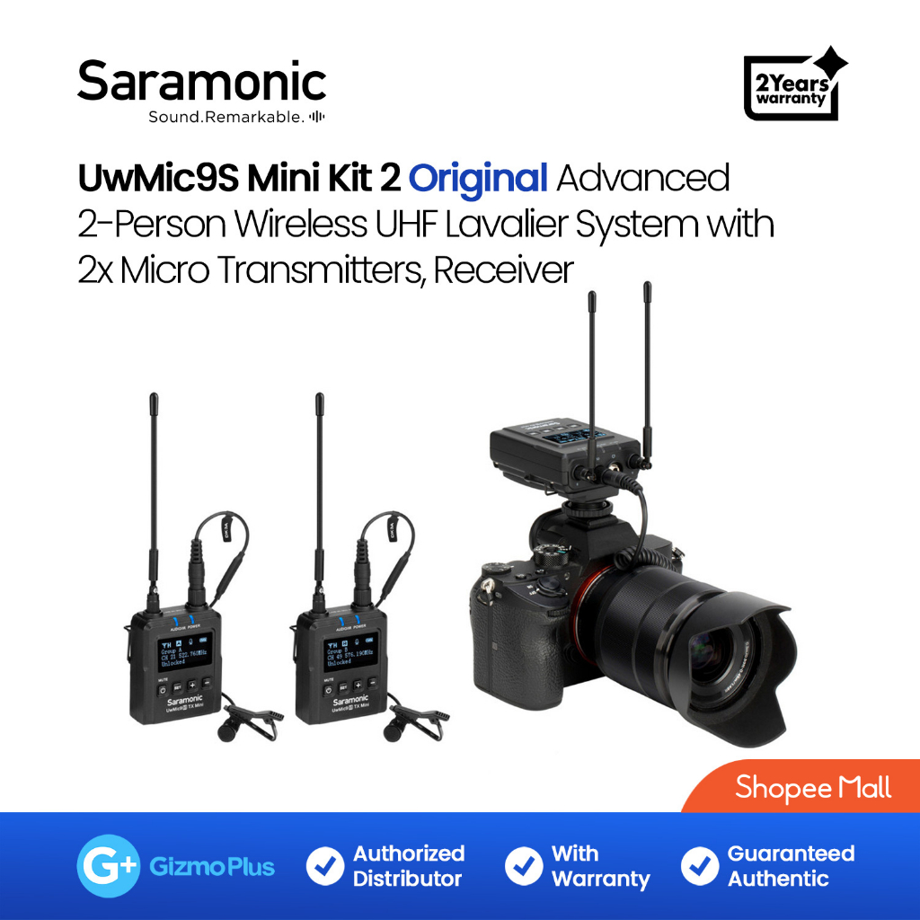 Saramonic UwMic9S Mini Kit 2 Wireless UHF Lavalier System for Streaming ...