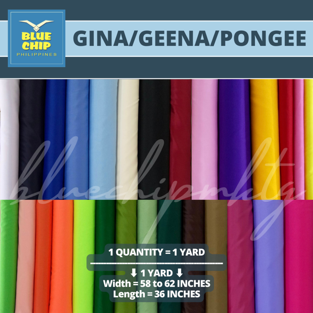 Gina Silk Cloth Pongee Fabric Tela Geena Textile (1 Yard = 1 Quantity ...