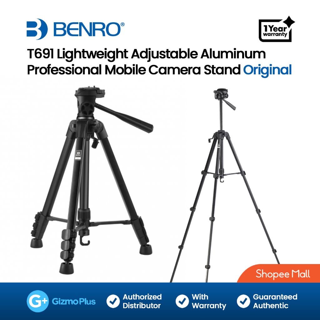 BENRO T691 Lightweight Flexible Adjustable Aluminum Camera Tripod Photo ...