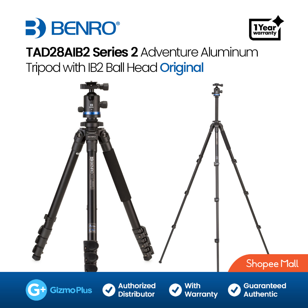 Benro TAD28AIB2 Series 2 Adventure Aluminum Tripod with IB2 Ball Head ...