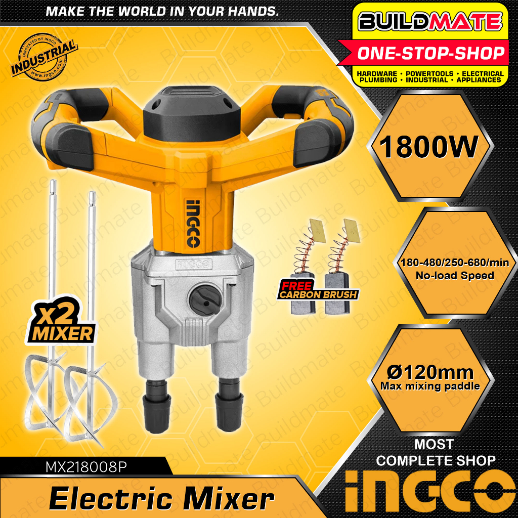 BUILDMATE Ingco Electric Mixer 1800W with Mixing Pad Mortar Mixer ...