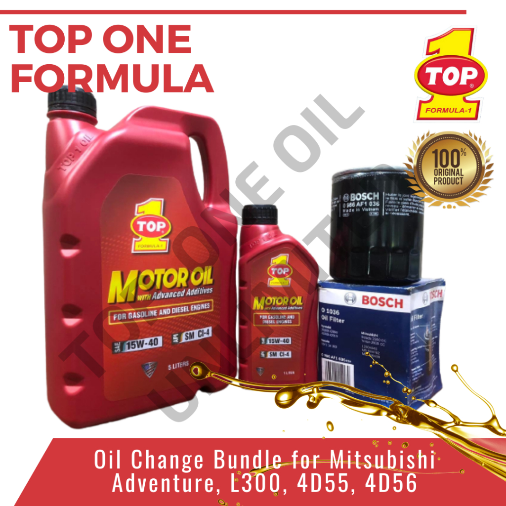 Top 1 - 15w-40 Motor Oil w/Additives Oil Change Bundle for Mitsubishi ...