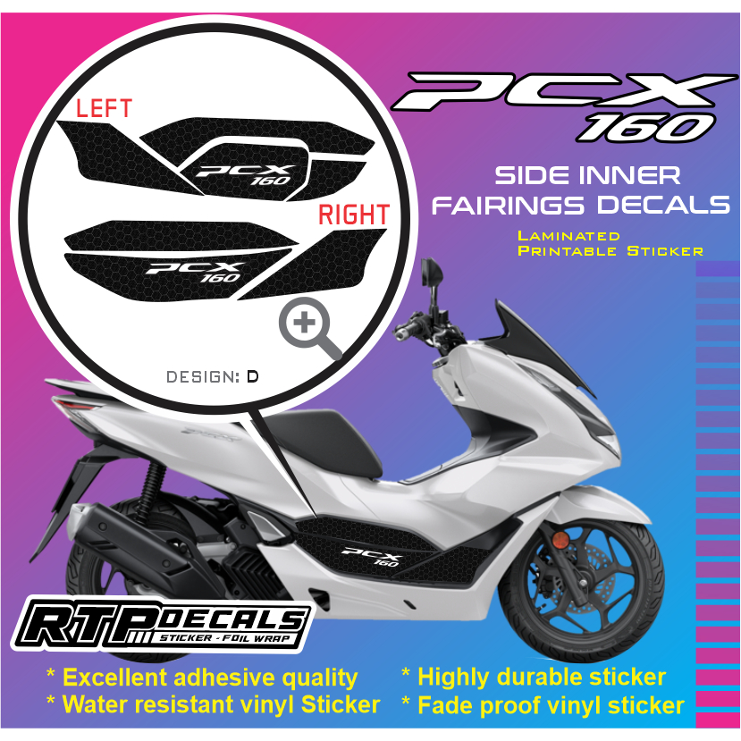 Honda Pcx 160 Side Inner Fairings Decals Sticker(PRINTED and LAMINATED ...