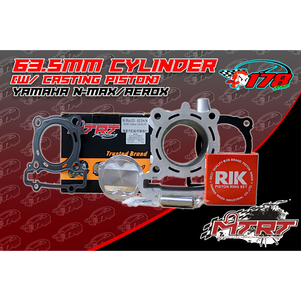 MTRT cylinder block kit casting piston nmax aerox chromebore(63.5MM ...