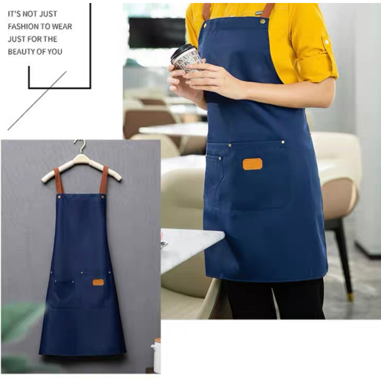 Waterproof Apron Coffee Shop Working Kitchen Cooking Aprons Work ...