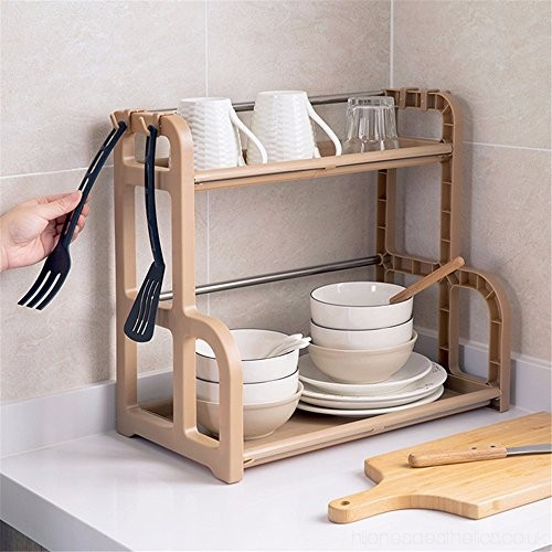 2-Tier Plastic Desktop Dish Rack - Space-Saving Organizer for Kitchen ...