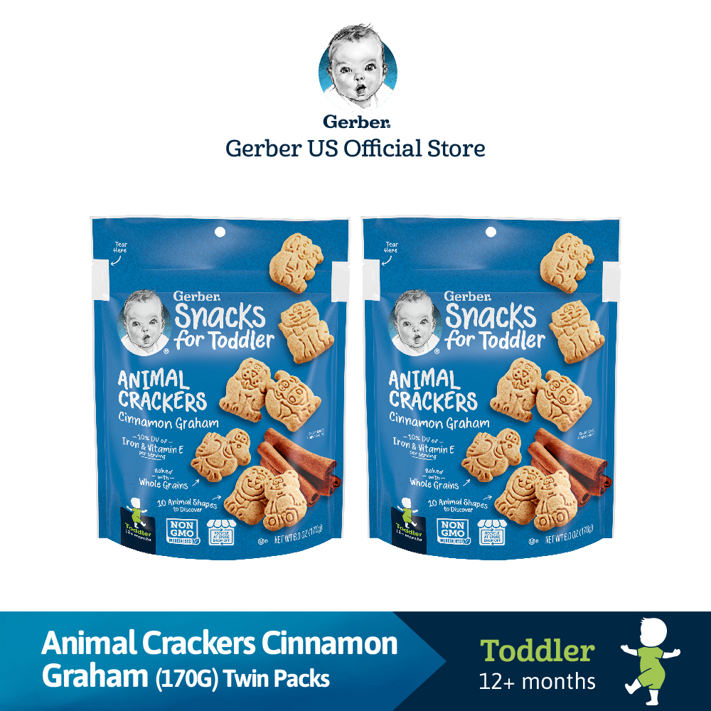 Gerber Animal Crackers Cinnamon Graham 170G Twin Packs | Shopee Philippines