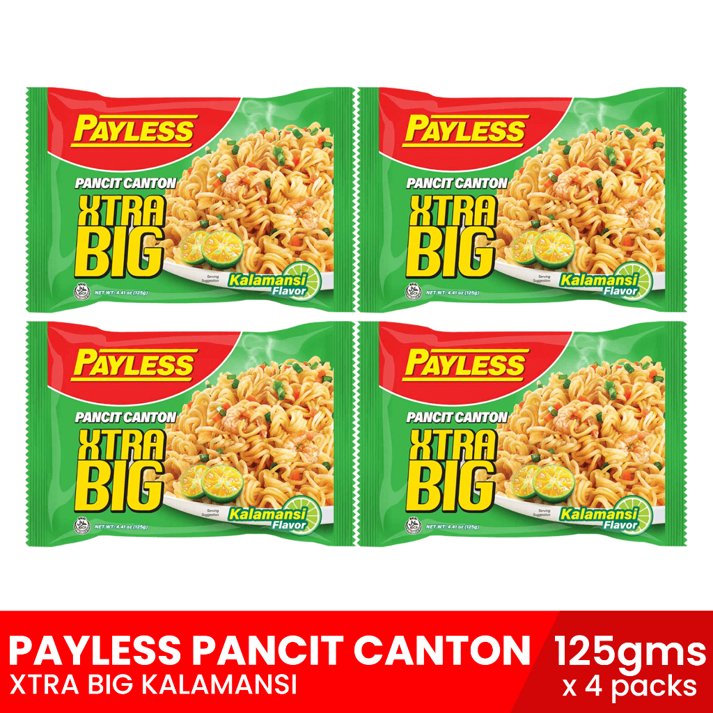 Payless Xtra Big Pancit Canton Kalamansi 125Gx 4 Packs | Shopee Philippines