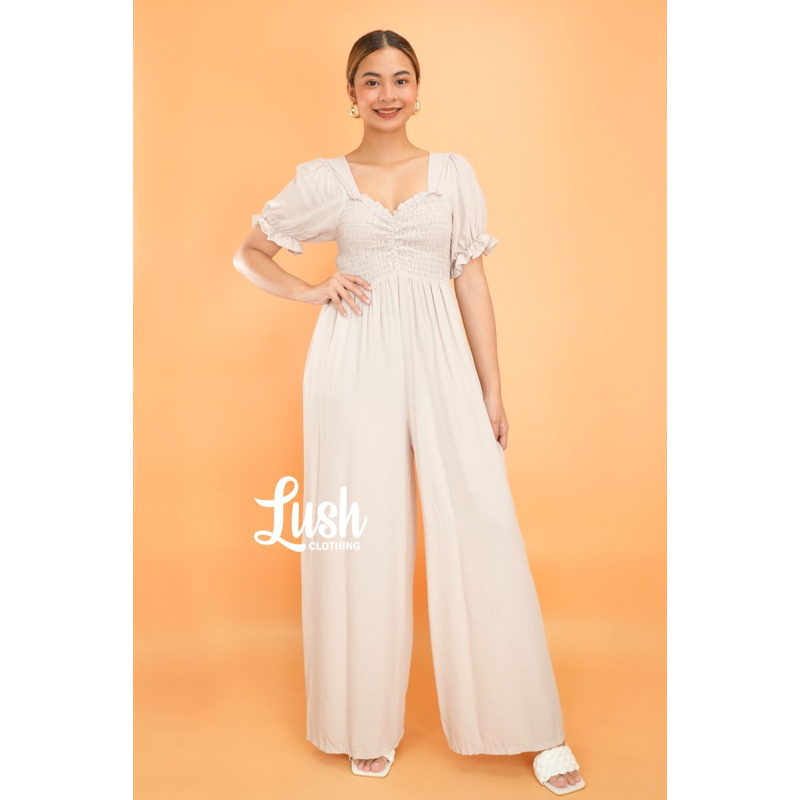 LUSH CLOTHING CHARLOTTE NEW Wide Leg Pants with Puff Sleeves and ...